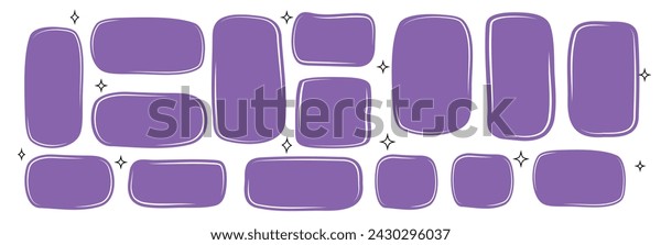 Set Frames Text Doodle Hand Drawn Stock Vector (Royalty Free ...