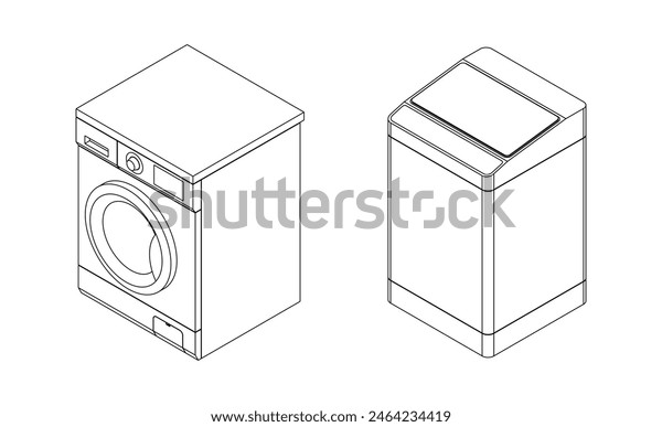 Top Load Washer Outline: Over 46 Royalty-Free Licensable Stock ...