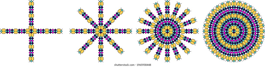 Set Geometric Patterns Form Cross Circle Stock Vector (Royalty Free ...