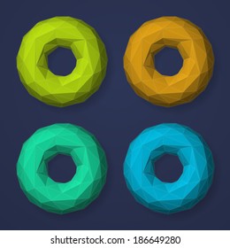 Set Geometric Vector Donuts Stock Vector (Royalty Free) 186649280 ...