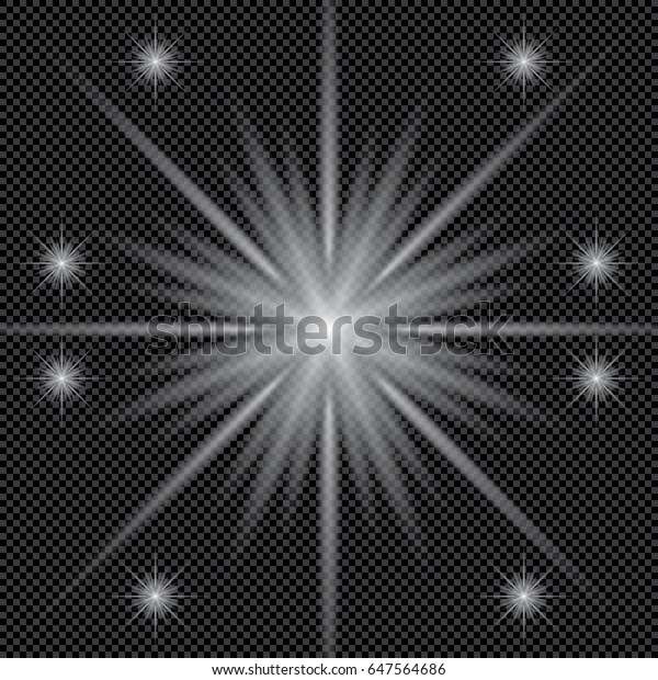 Set Glowing Light Effects Transparency Isolated Stock Vector (Royalty ...