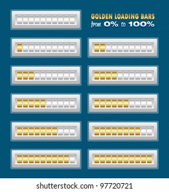 Progress Bar Yellow Loading Bars Web Stock Vector (Royalty Free ...