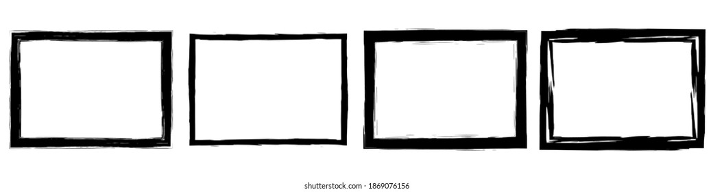 Rectangle Frame Line Square Shape Outline Stock Vector (Royalty Free ...