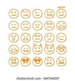 Set Hand Drawn Faces Chat Emotion Stock Vector (Royalty Free) 364764209 ...
