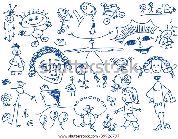 Set Hand Drawn People Stock Vector (Royalty Free) 39926797 | Shutterstock