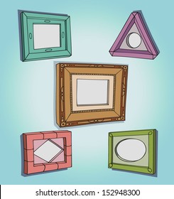 Set Hand Drawn Picture Frames Rectangular Stock Vector (Royalty Free ...