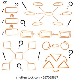 Set Hand Drawn Vector Flow Chart Stock Vector (Royalty Free) 267065867 ...