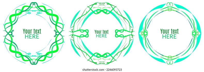 Set Hand Painted Vector Circle Green Stock Vector (Royalty Free ...
