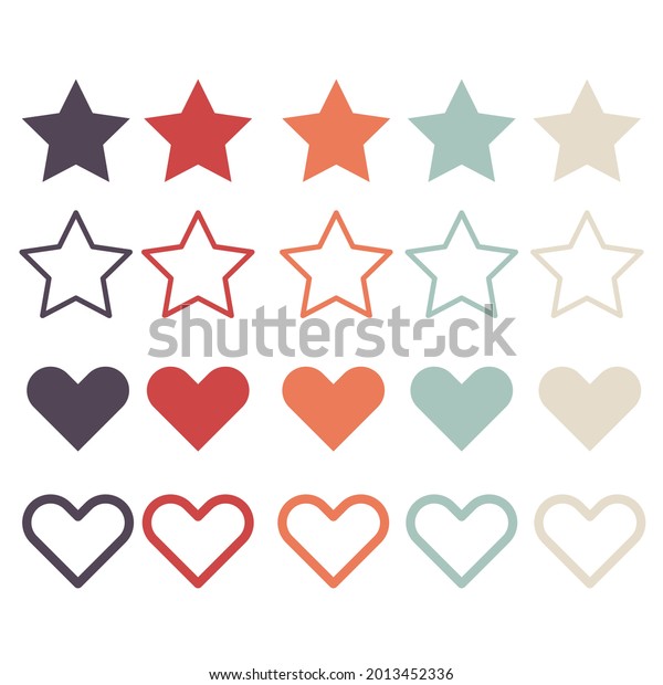 Set Heart Star Icon Vector Illustration Stock Vector (Royalty Free ...
