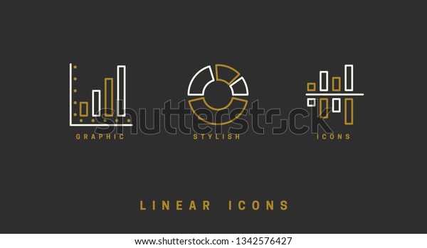 Set Icons Diagram Linear Style Infographics Stock Vector (Royalty Free ...