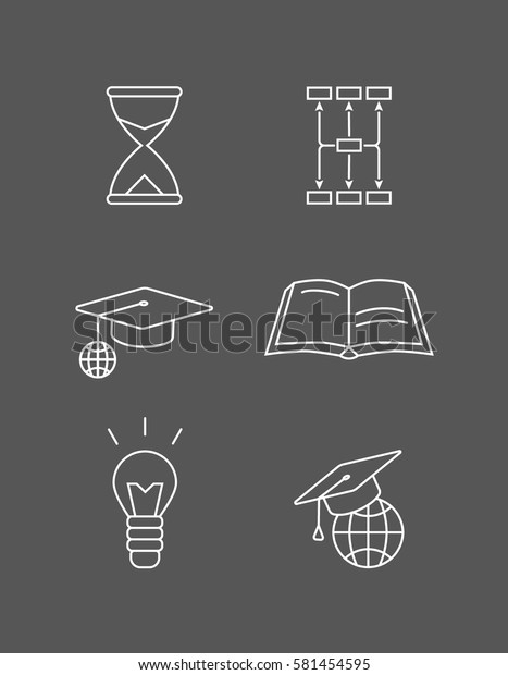 Set Icons Educational Programs There Symbols Stock Vector (Royalty Free ...