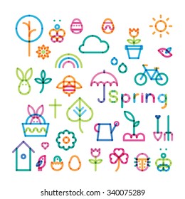 Set Icons Spring Stock Vector (Royalty Free) 340075310 | Shutterstock