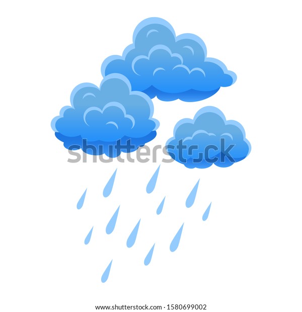 Set Isolated Vector Clouds Rain Drops Stock Vector (Royalty Free ...