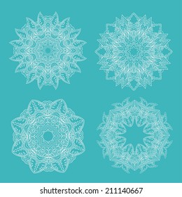 Set Lace Round Patterns Vector Art: vector de stock (libre de regalías ...