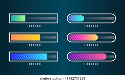 50 Percent Rainbow Downloading Bar Loading Stock Vector (Royalty Free ...