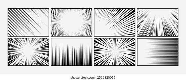 Set Manga Comic Motion Speed Line Stock Vector (Royalty Free ...