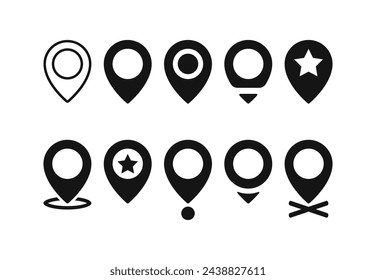 Set Map Pointers Markers Locaton Pin Stock Vector (Royalty Free) 2438827611 | Shutterstock