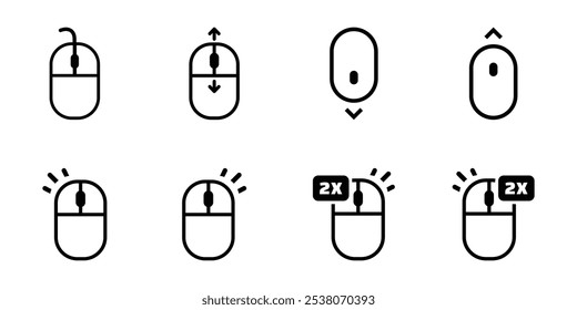 Set Minimalist Computer Mouse Icons Illustrating Stock Vector (Royalty Free) 2538070393 ...
