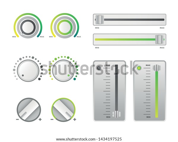 Set Minimum Maximum Control Knob Slider Stock Vector (Royalty Free ...