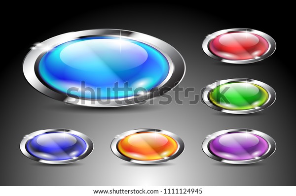Set Oval Backgrounds Silver Frame Space Stock Vector (Royalty Free ...