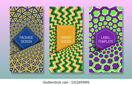 Optical Illusion Packaging Design Set Colorful Stock Vector (Royalty ...