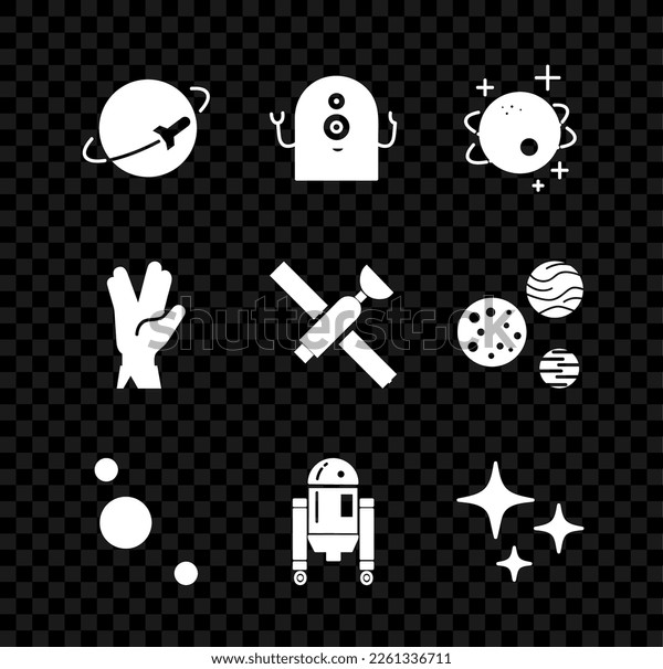 Set Planet Alien Solar System Robot Stock Vector (Royalty Free ...
