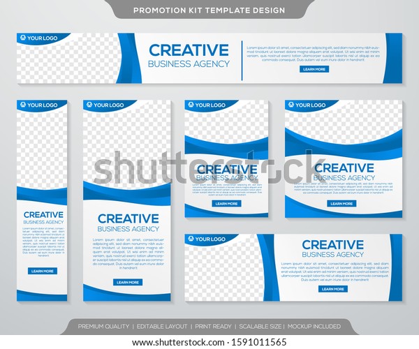 Set Promotion Kit Template Simple Layout Stock Vector (Royalty Free ...