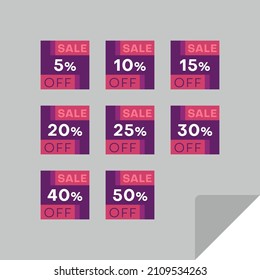 Set Rectangular Discount Labels Attract Customers Stock Vector (Royalty ...