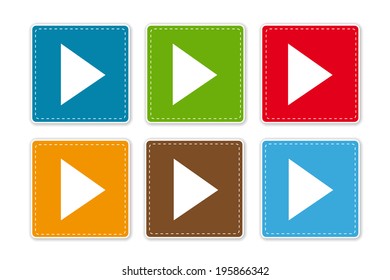 Set Rectangular Icons Play Stock Vector (Royalty Free) 195866342 ...