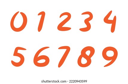 Colorful Hand Written Calligraphy Numbers Vector: стоковая векторная ...
