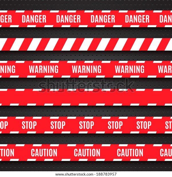 Set Red Warning Tapes On Dark Stock Vector (Royalty Free) 188783957 ...