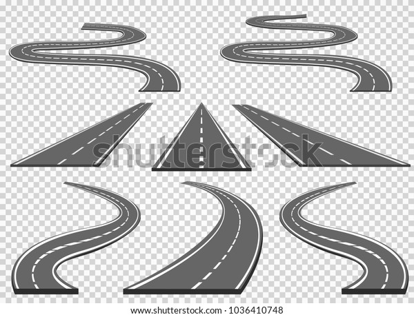 Set Roads Road Bends Vector Illustrations Stock Vector (Royalty Free ...