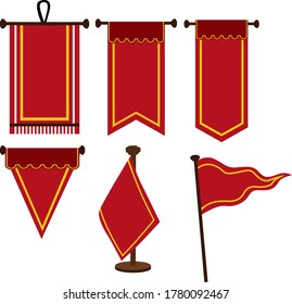 Set Simple Vector Design Flag Red: стоковая векторная графика (без ...