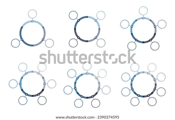 Set Six Blank Circle Diagram Templates Stock Vector (Royalty Free ...