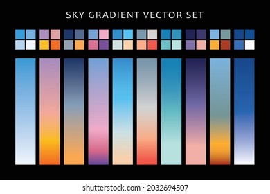 Set Sky Gradient Background Vector Format Stock Vector (Royalty Free ...