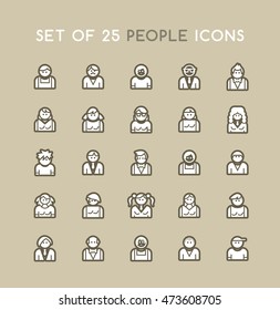 Set Solid People Icons Isolated Vector Stock Vector (Royalty Free ...