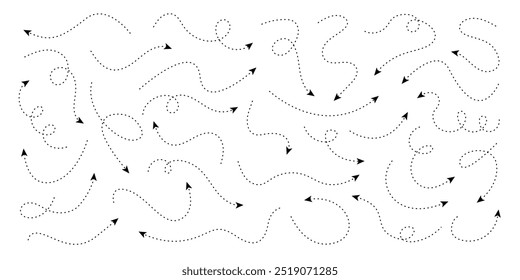Set Squiggle Line Dashed Arrows Dash: Vector có sẵn (miễn phí bản quyền ...