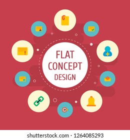 Set Management Icons Flat Style Symbols Stock Illustration 1298582089 ...