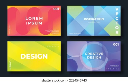 Set Colorful Trendy Background Template Design Stock Vector (Royalty ...