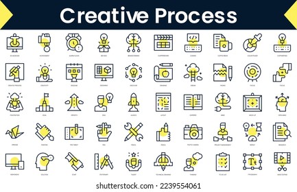 Set Thin Line Creative Process Icons Stock Vector (Royalty Free) 2239554061 | Shutterstock
