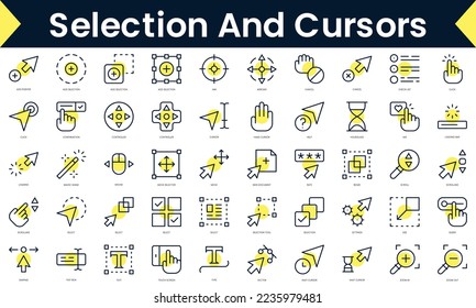 Set Thin Line Selection Cursors Icons Stock Vector (Royalty Free) 2235979481 | Shutterstock