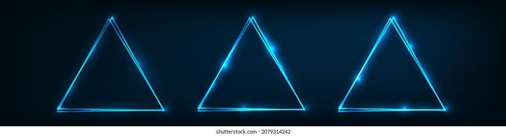 Set Blue Technology 3d Triangular Pyramid Stock Vector (Royalty Free ...