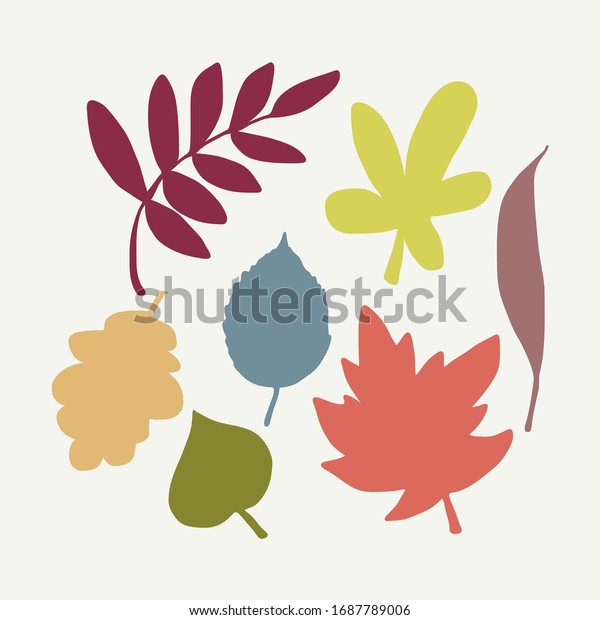 Fijar hojas de árbol. Cartel vectorial: vector de stock (libre de ...