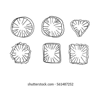 Set Treetop Symbols Architectural Landscape Design Stock Vector ...