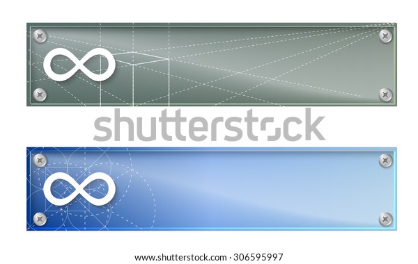 Set Two Banners Infinity Symbol Glass 스톡 벡터(로열티 프리) 306595997 ...