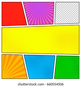 Set Various Backgrounds Elements Comics Flat Stock Vector (Royalty Free ...