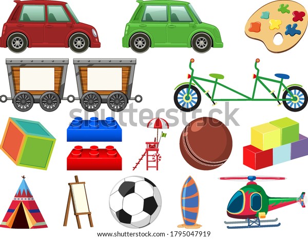 Set Various Objects Cartoon Illustration Stock Vector (Royalty Free ...
