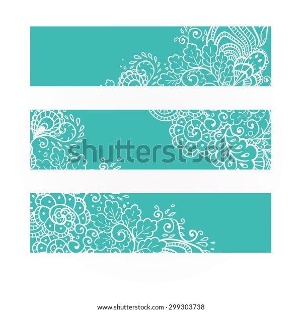Set Vector Banners Flower Pattern Stock Vector (Royalty Free) 299303738 ...