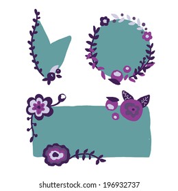 Set Vector Botany Elements Frames Borders Stock Vector (Royalty Free ...