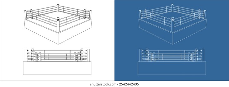 Rendering Boxing Ring Steps Isolated On Stock Illustration 2478524873 ...